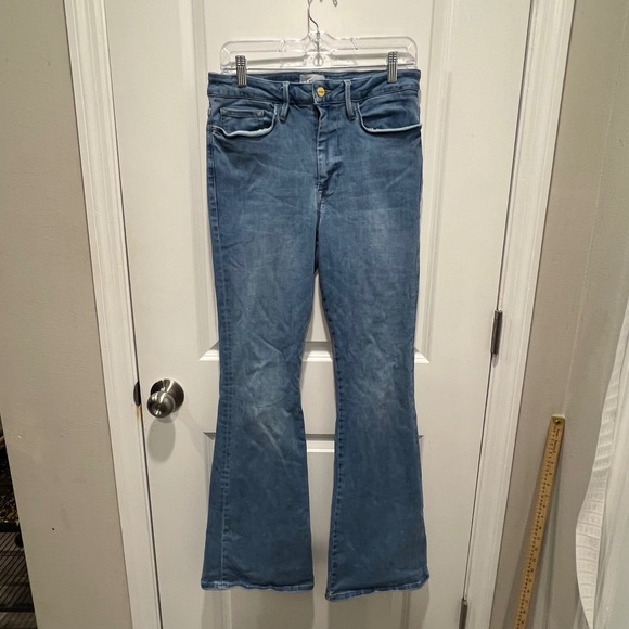 Frame Denim | Jeans | Frame Women Le One Flare Jeans Caspio Blue High ...